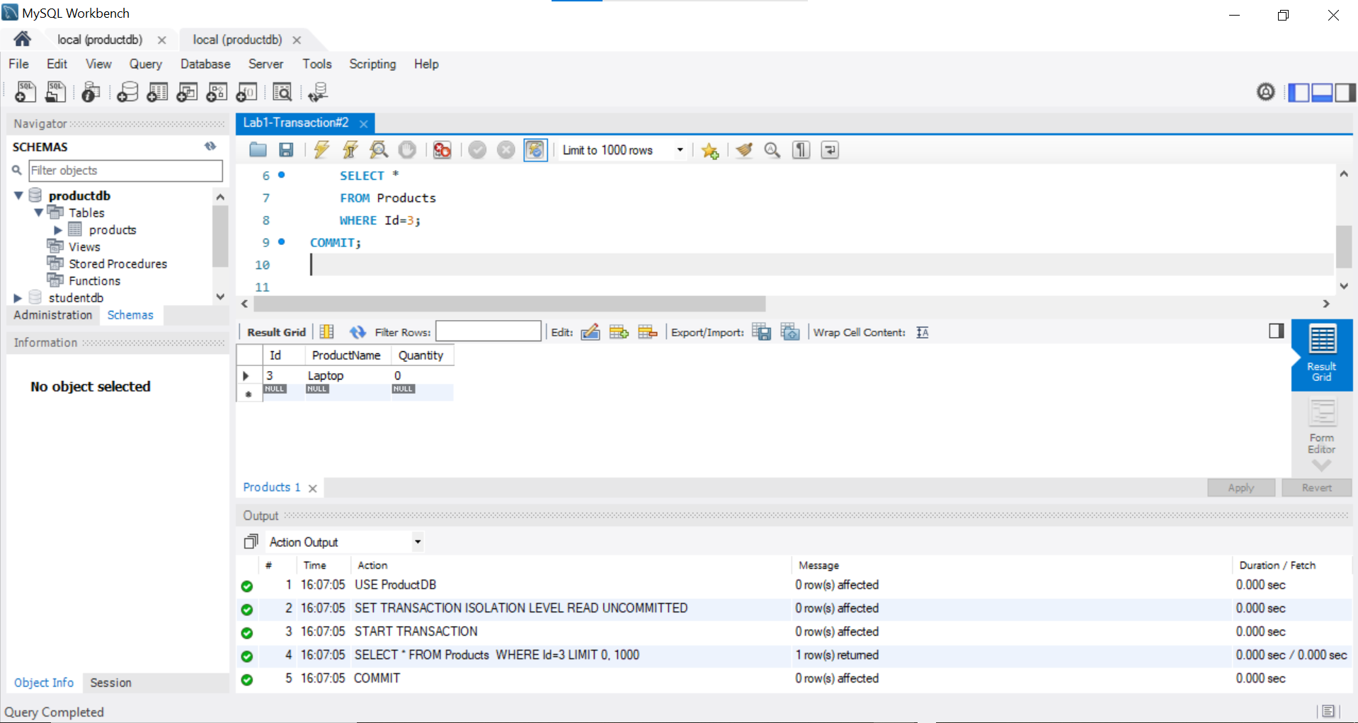 Lab 1 - Advanced Database Labs
